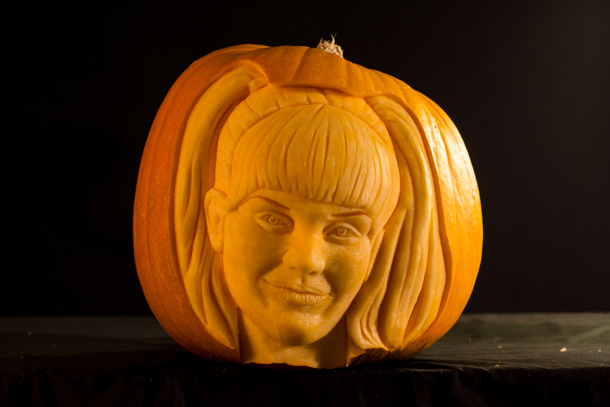 3D Pumpkin Portrait of Pauley Perrette Carved for NBC | Sand In Your Eye