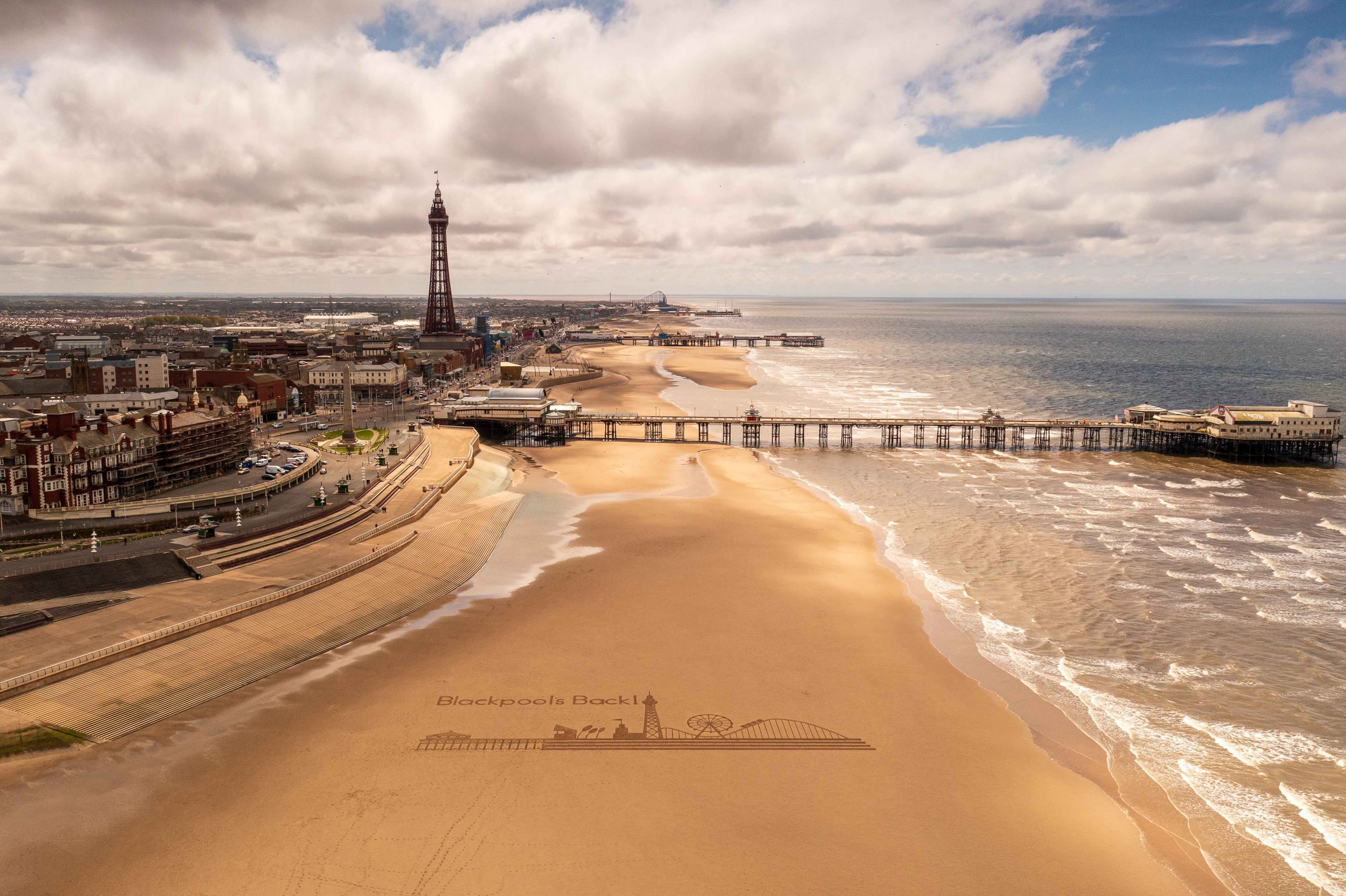 Blackpool’s Back! Sand Drawing For Visit Blackpool | Sand In Your Eye